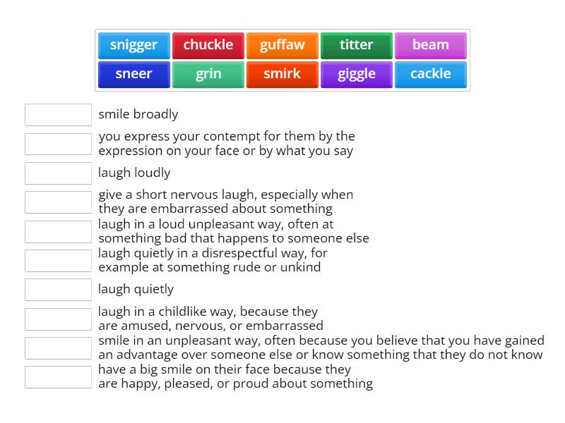 ways of laughing - Match up