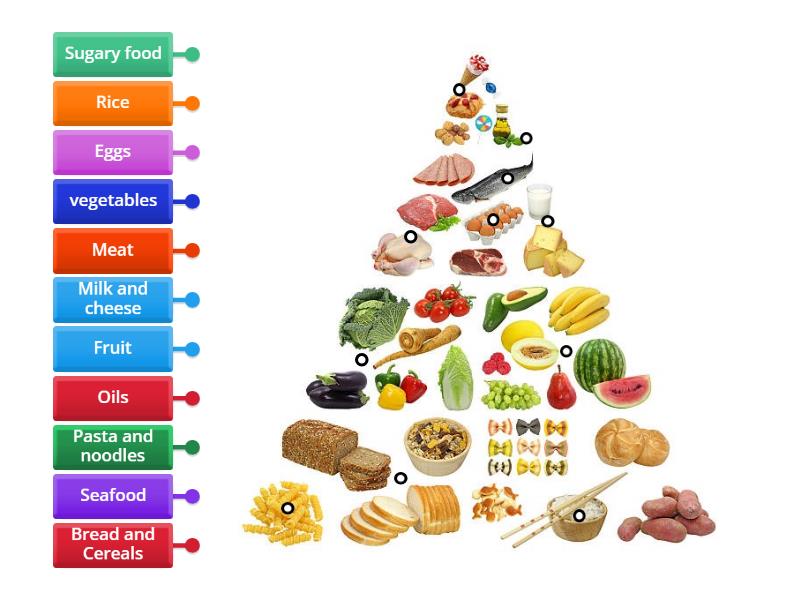 Food Pyramid - Labelled diagram