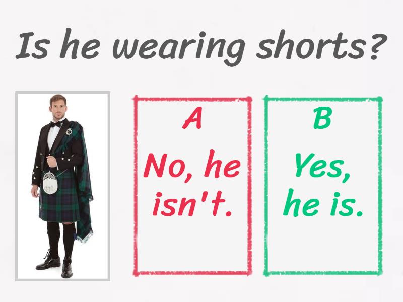 Is he wearing..? Is she wearing..? - Quiz