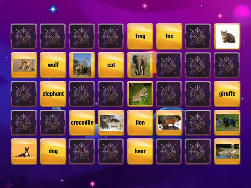 Animals - memory game 20 - Parejas