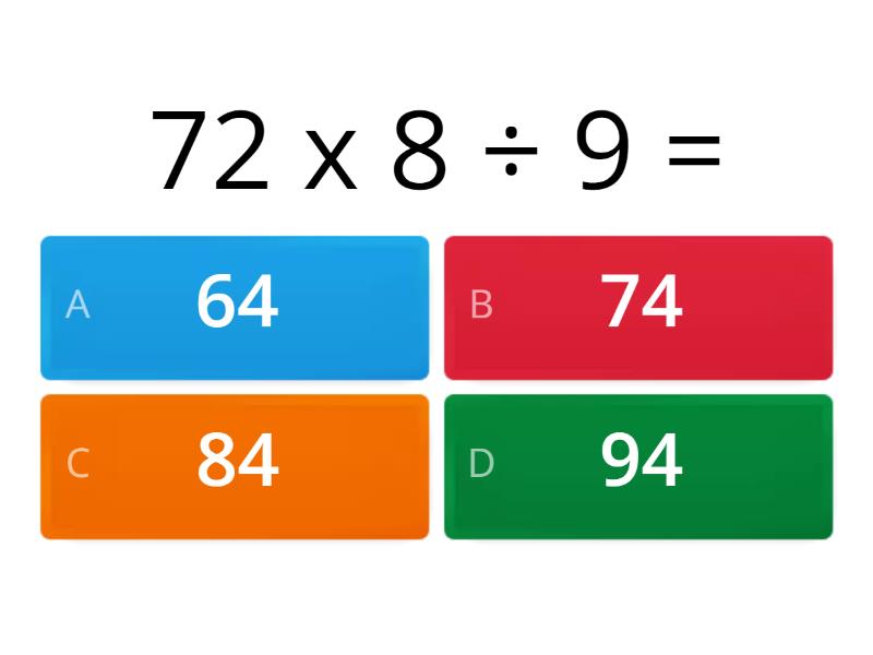 Multiplication and Division - Quiz
