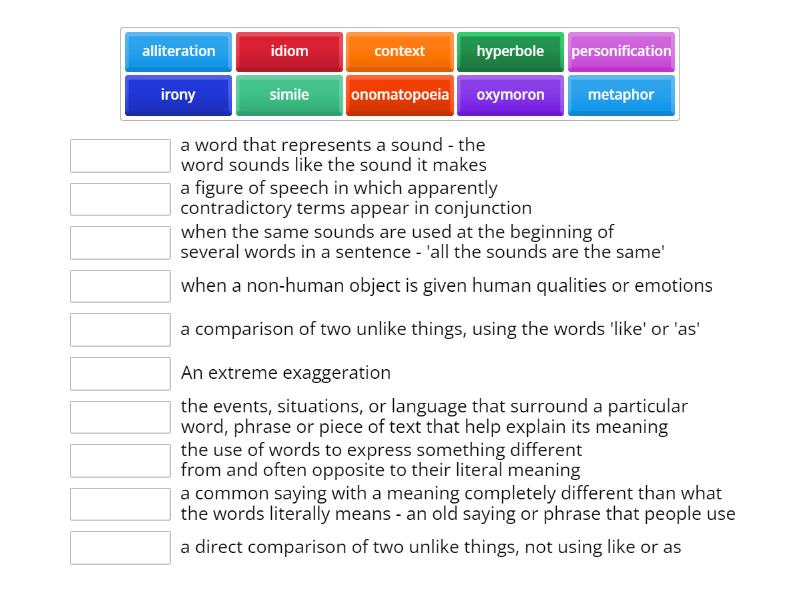 Figurative Language - StudySync - Match up