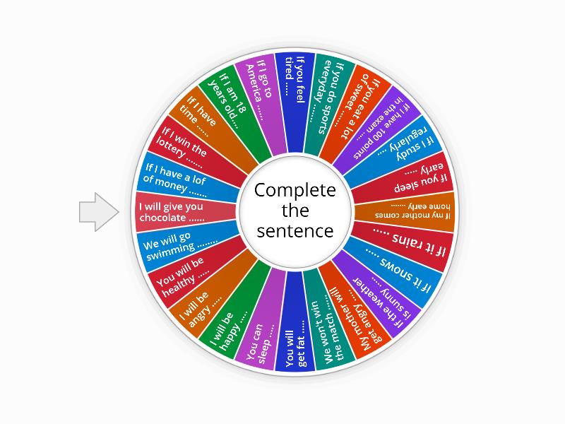 complete the sentence - Spin the wheel