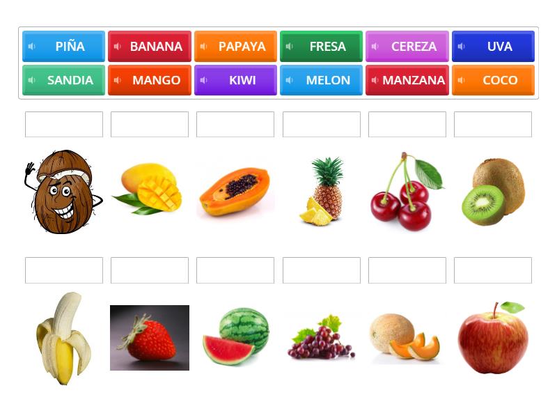 ADIVINA LA FRUTA - Une las parejas