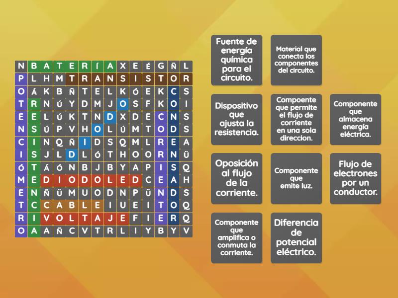 circuitos. - Wordsearch