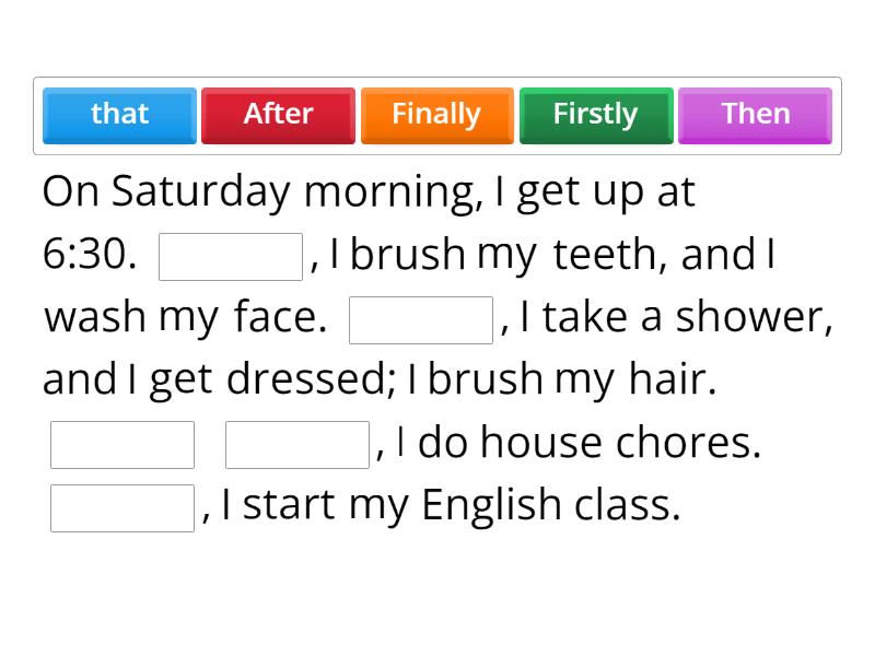 Sequence Phrases for Routines - Complete the sentence
