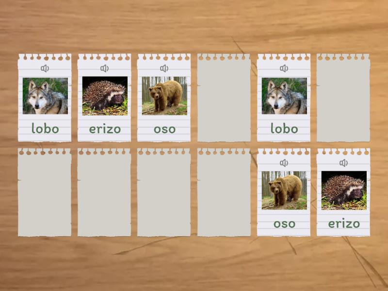animales del bosque 2 - Parejas
