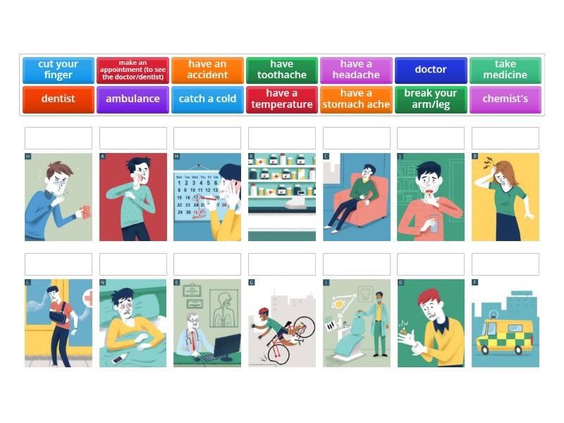 RoadMap A2. 9A Health problems - Match up