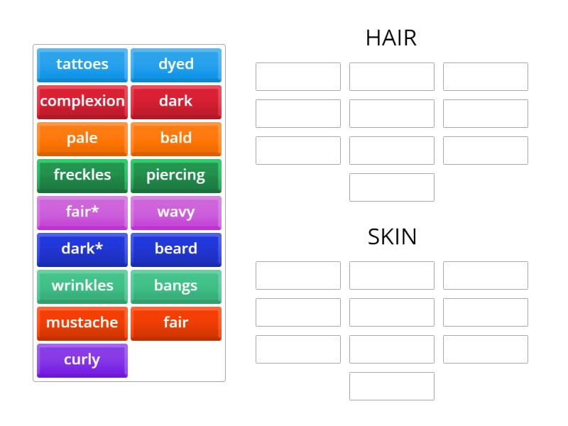 INT 10 - U4 - DESCRIBING APPEARANCE - Group sort