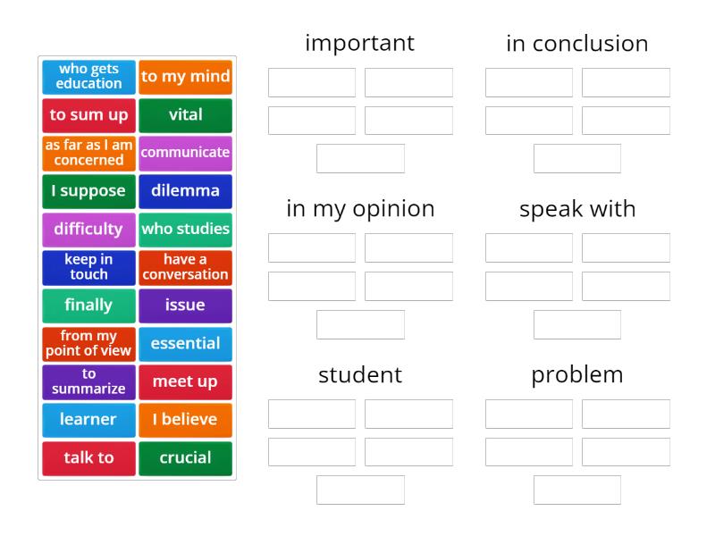 Open word B2 Synonyns - Group sort