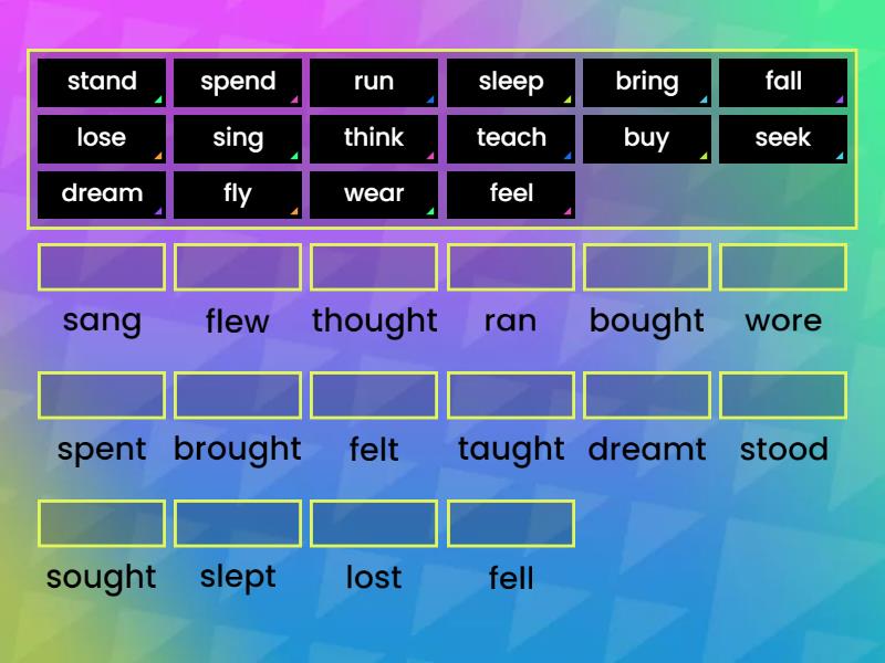 02 - Past tense pelmanism - Match up