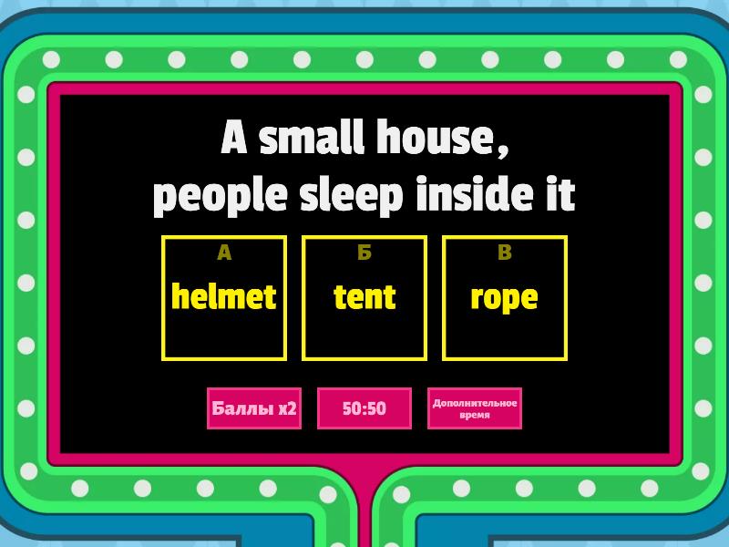 Read the clues and choose the correct objects - Gameshow quiz
