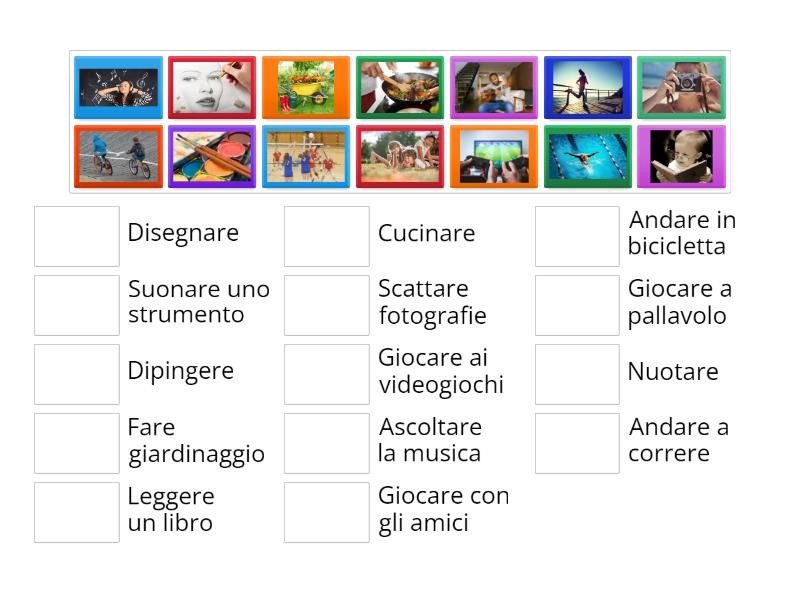 Gli hobby - Match up