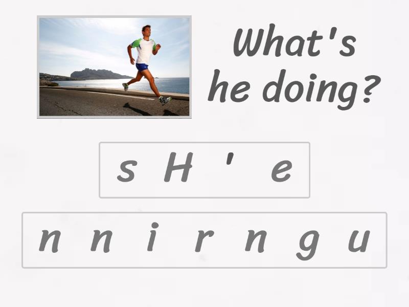 The present continuous: What are they doing? What's he/she doing? - Anagram