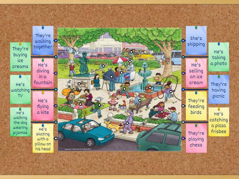 What are they doing? Present Progressive -ing - Labelled diagram