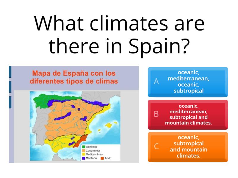 Spain climates - Quiz