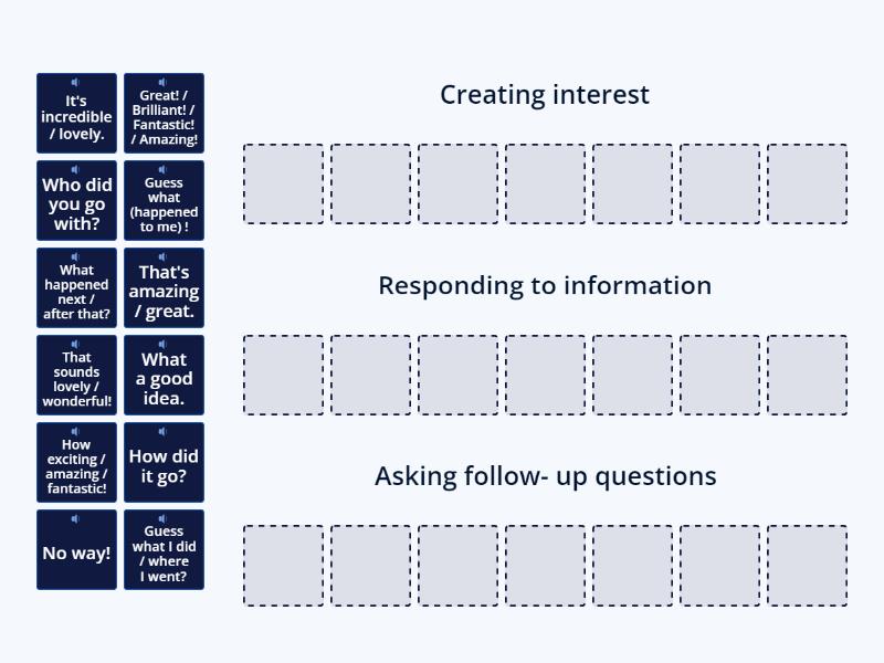 Roadmap A2+ 2D : phrases to show interest - Group sort