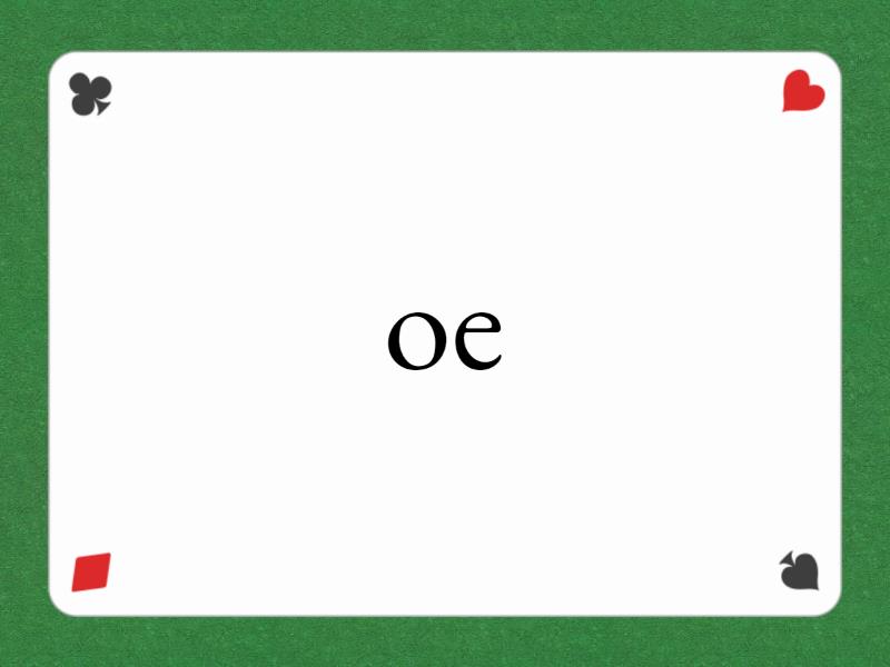 "oe" Letter Combo Cards! - Flash cards