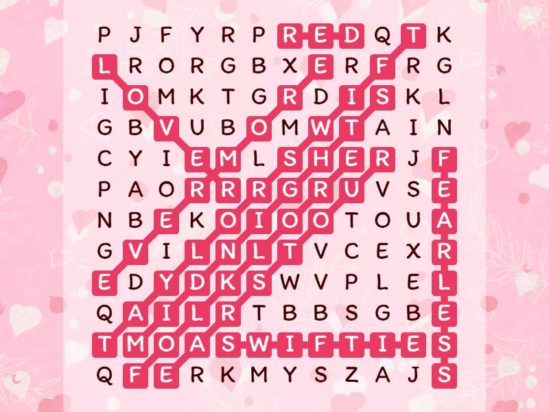 Taylor swift - Wordsearch