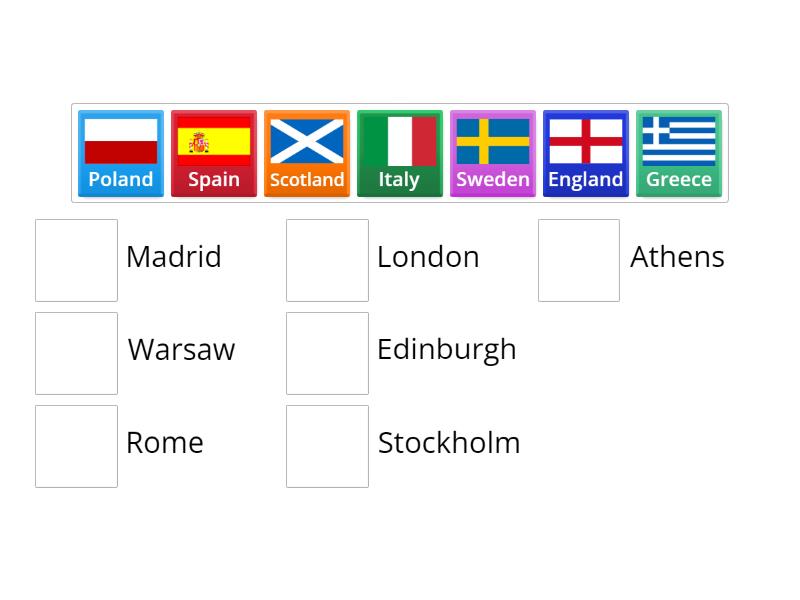 Countries and capital cities - Match up