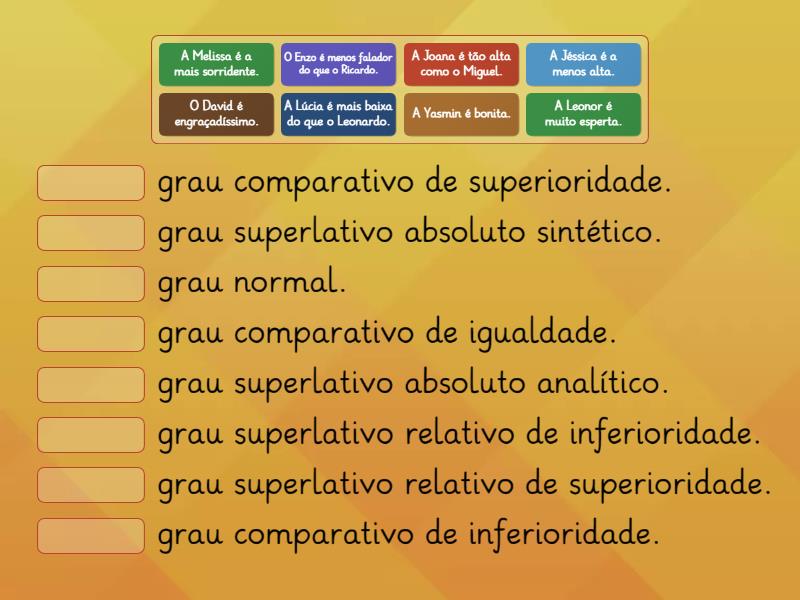 Grau dos adjetivos 3 - Associação