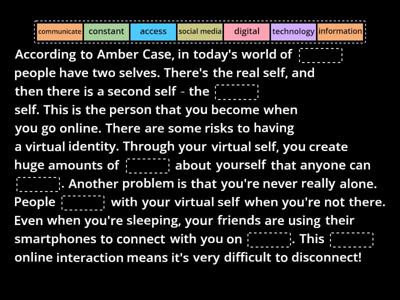 Impact 2 Virtual self - Complete the sentence