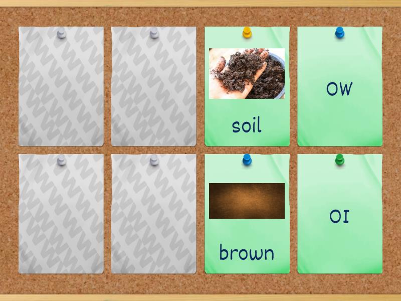 oi, ou, ow, oy - matching game 2 - Matching pairs