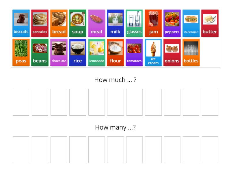 How much/How many? - Group sort