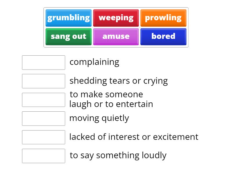 Matching Vocabulary: Can you Match it? - Match up