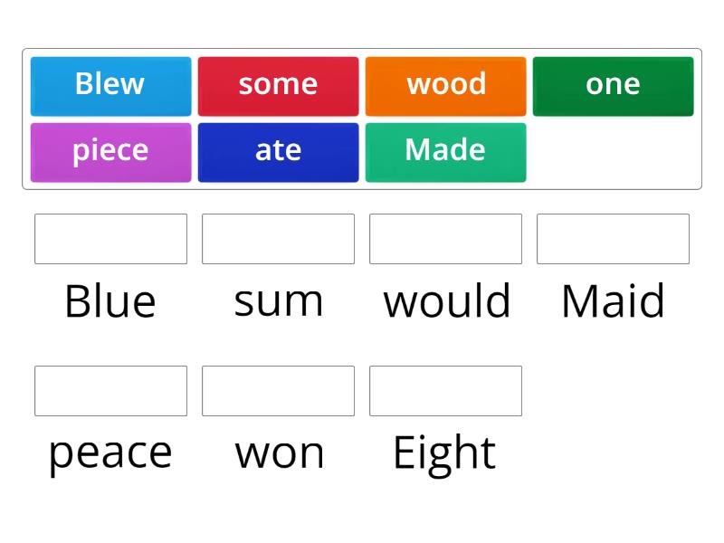 Homophones - Match up