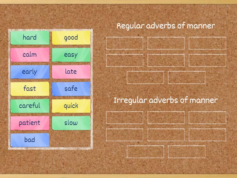 GW A2 Adverbs of manner - Group sort