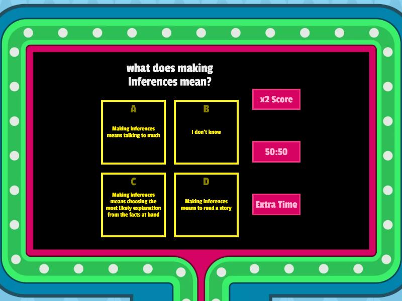Making inferences - Gameshow quiz