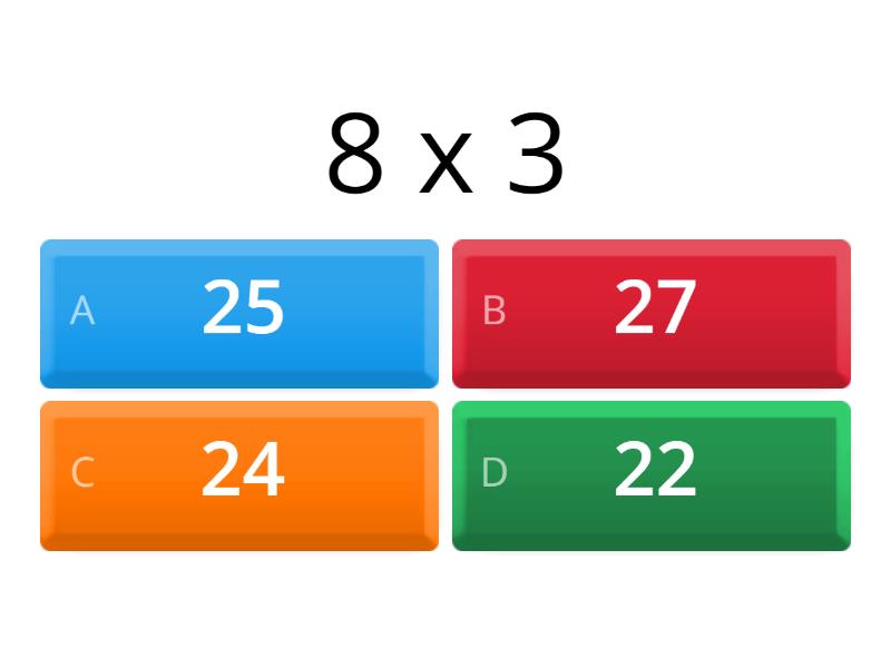 8 times table - Quiz