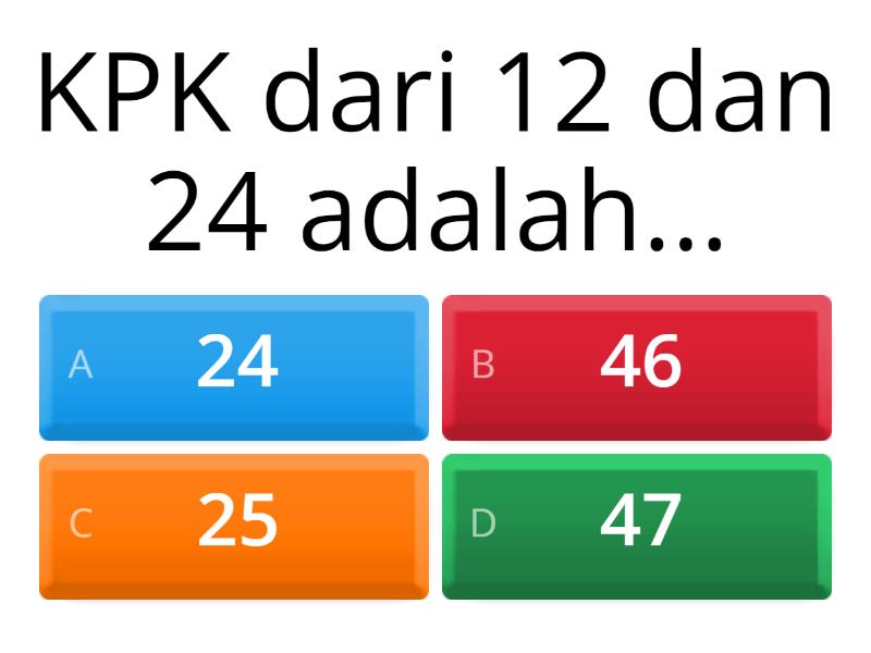 KPK dan FPB - Quiz
