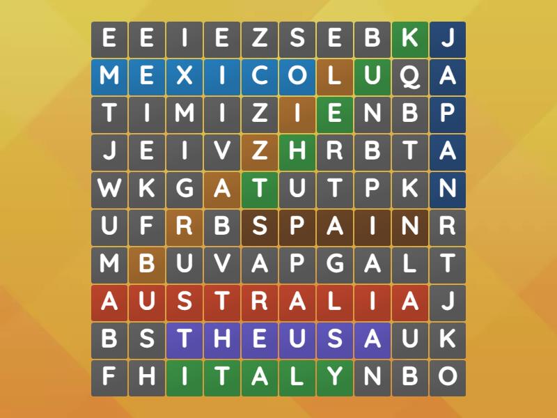 Countries - Wordsearch