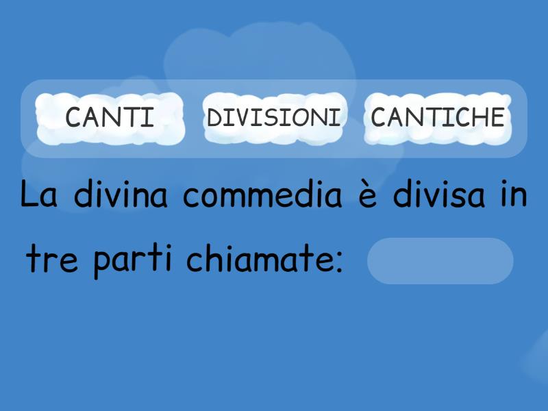LA DIVINA COMMEDIA- 3°C - Missing word