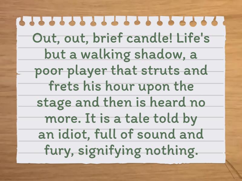 Macbeth - Revision Flashcards - Flash cards