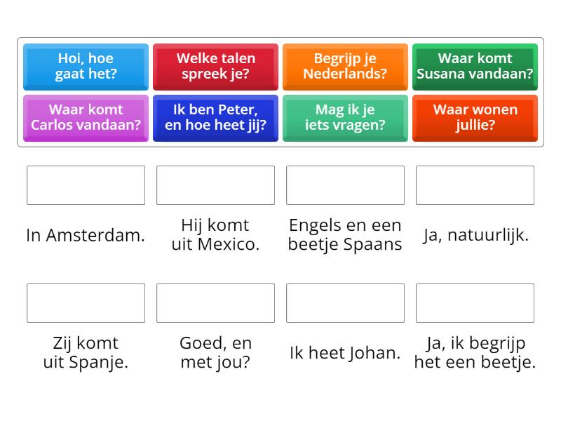 [Hst1]Kennismaken en begroeten- Language Corner - Match up