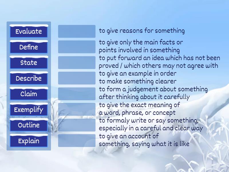 Identify Purpose in Text - Match up