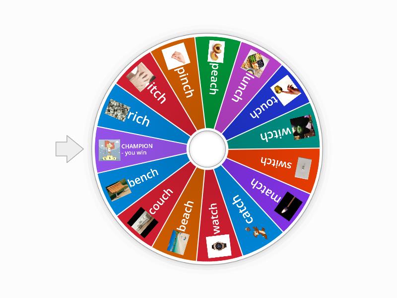 'ch' final words - articulation - Champion wins - Spin the wheel