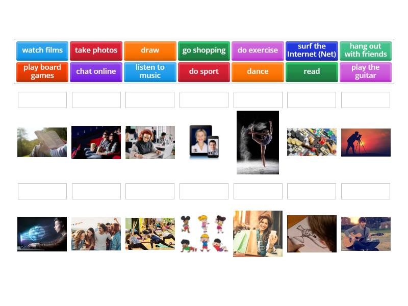 Gateway A2 Unit 1 Vocabulary free-time activities - Match up
