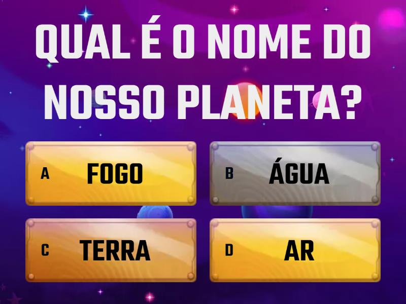 NOSSO PLANETA - Quiz