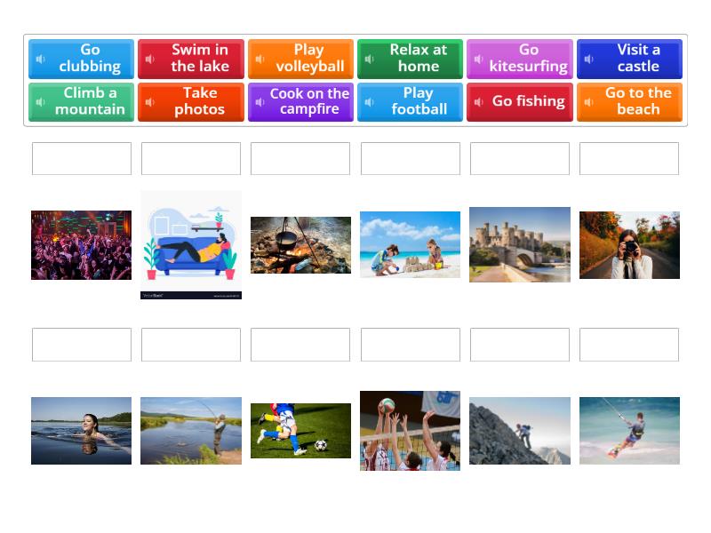 JC of Vocabulary of weekend activities - Match up