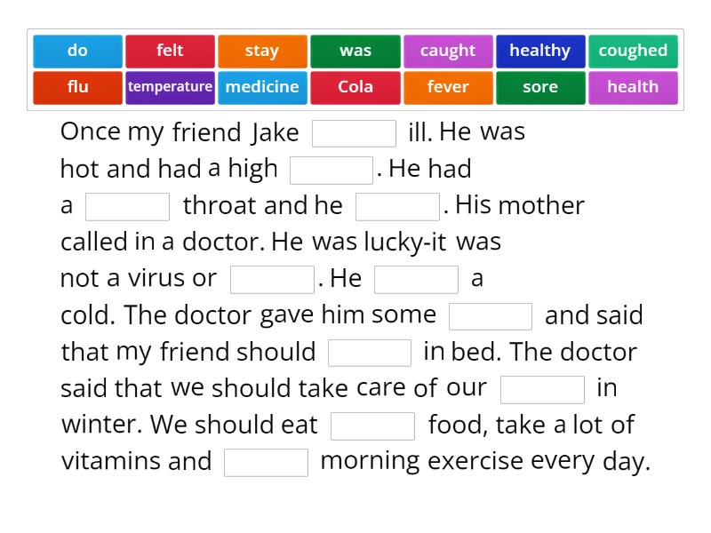 health and medicine - Complete the sentence