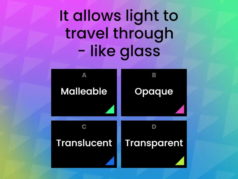 The properties of materials - Quiz