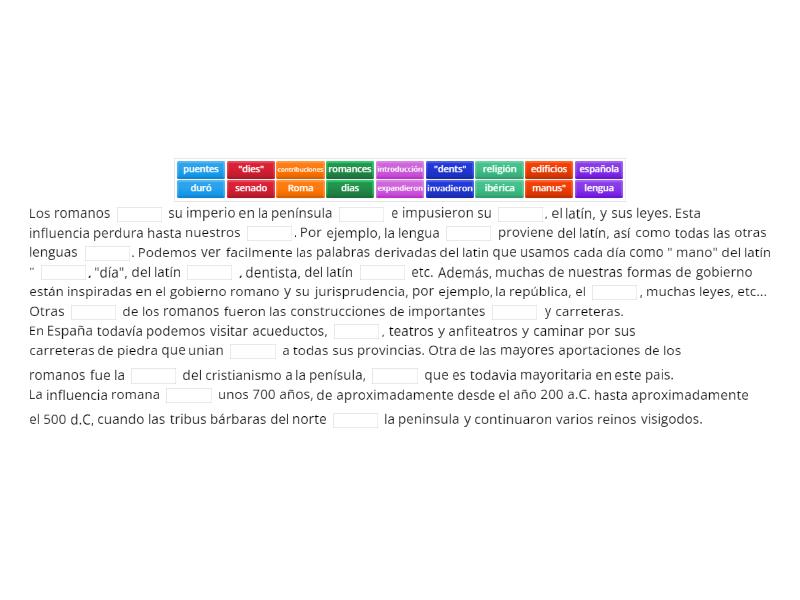 SPAN 3-influencia romanos y árabes en la península ibérica. Parte 1 ...