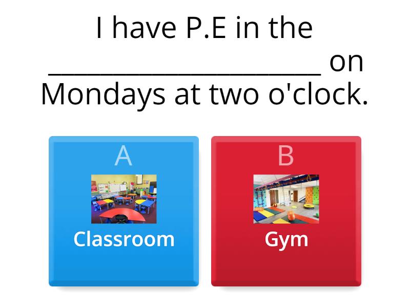 Parts of the school vocabulary - Quiz