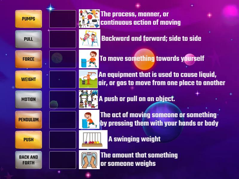 Force and Motion Activity - Match up