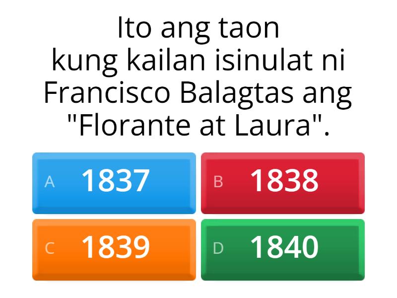 Florante At Laura - Quiz