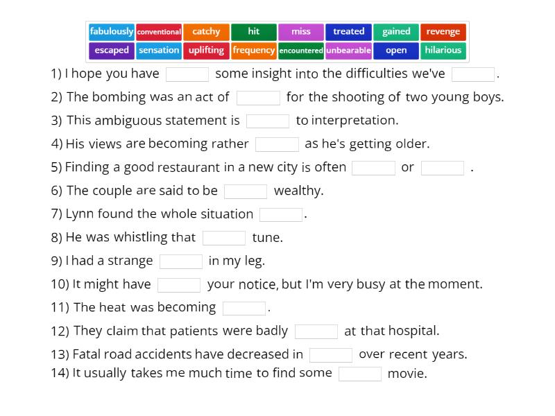Outcomes Upper-intermediate Unit 1 - Complete the sentence